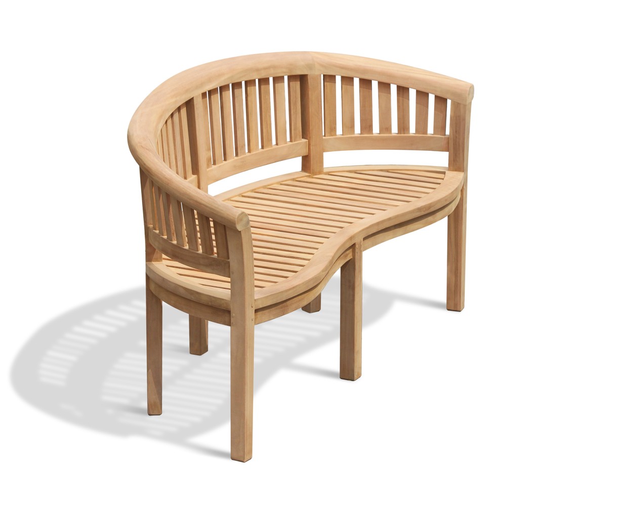 Modern Teak Banana Garden Bench