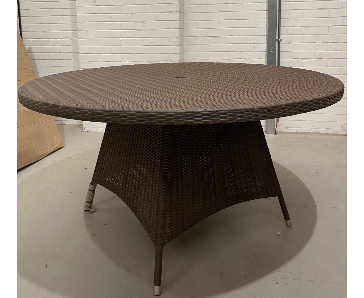 Riviera Round 1.5m Java Brown Weave Table - New: End of Line