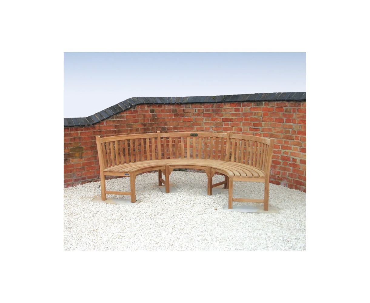 Henley Teak Curved Garden Bench | Semi Circle Bench