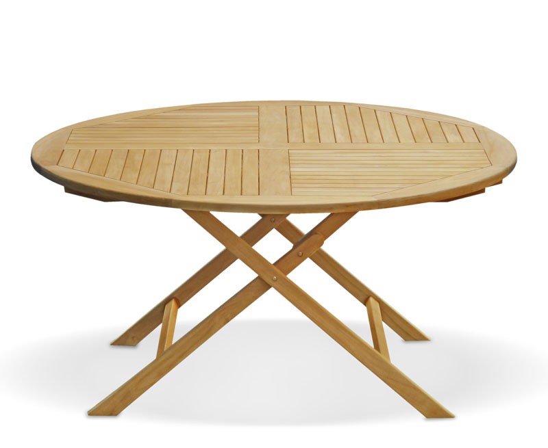 Suffolk Teak Outdoor Folding Round Dining Table