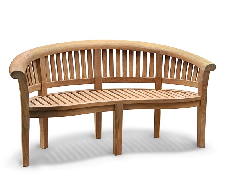 Super-Deluxe Teak Banana Bench | Peanut Bench
