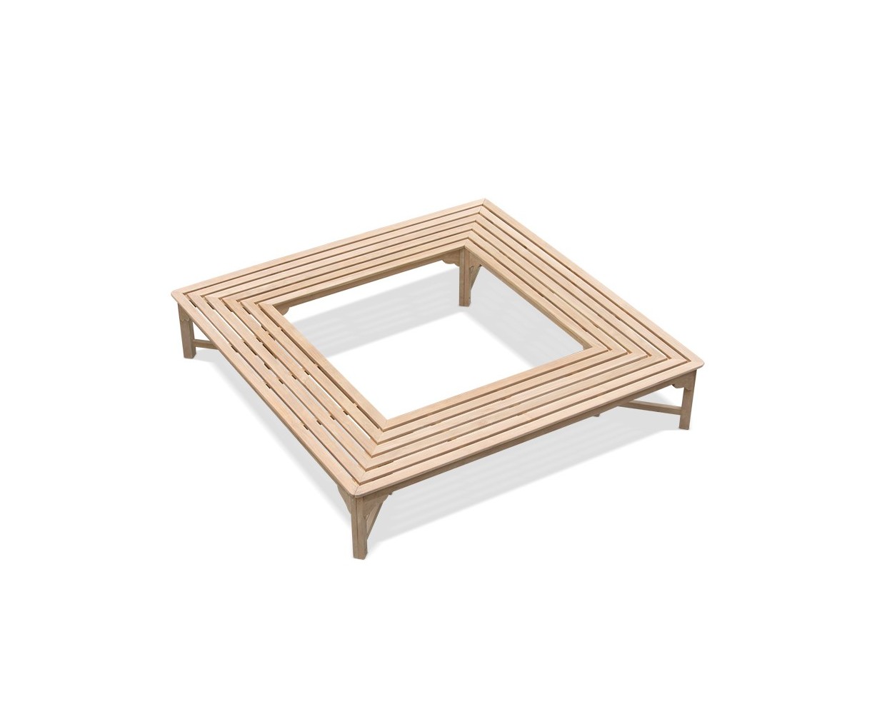 Teak Backless Square Tree Bench – 2.2m