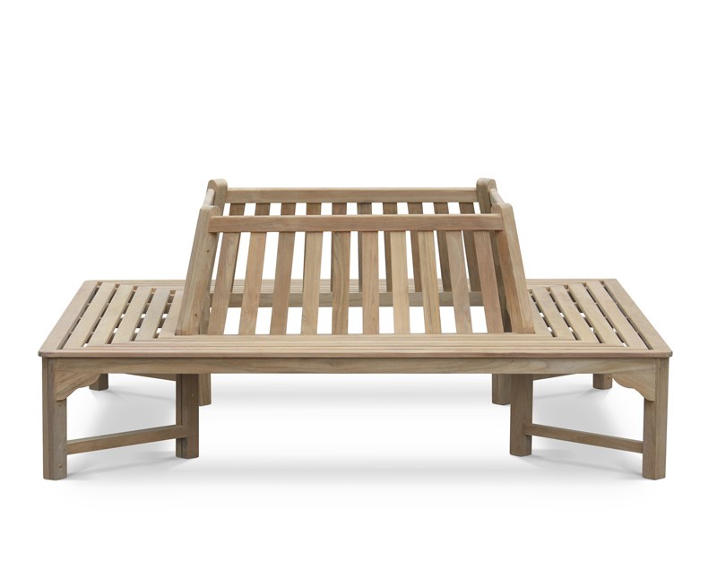 Teak Square Wrap Around Bench with Back – 2.2m