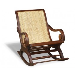 Capri Teak & Rattan Antique Plantation Rocking Chair