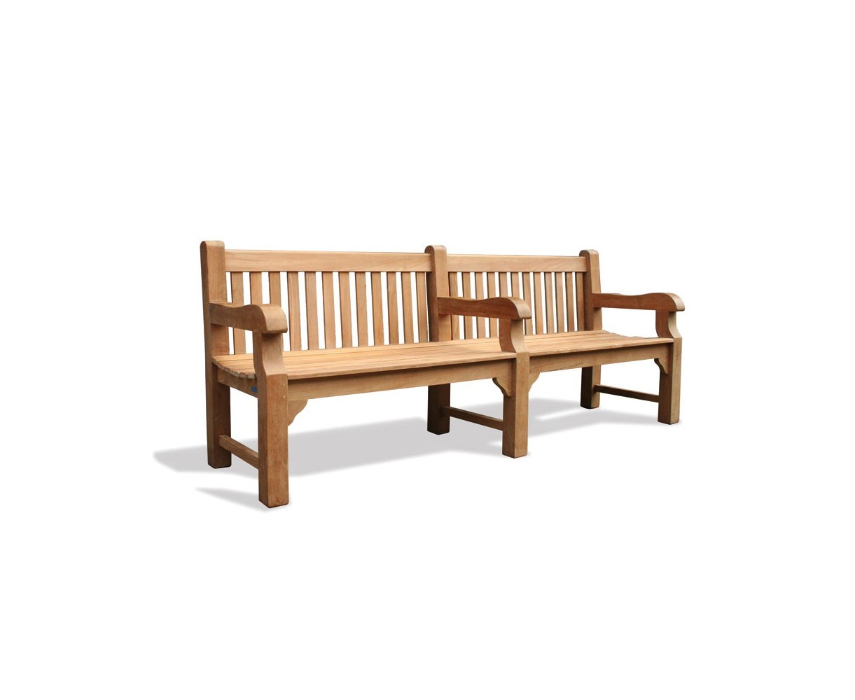 Balmoral Teak 8ft Outdoor Park Bench - 2.4m