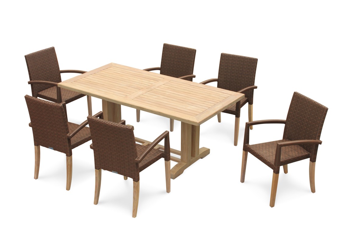 6 Seater Outdoor Dining Set with Cadogan 1.8m Table and St. Tropez ...