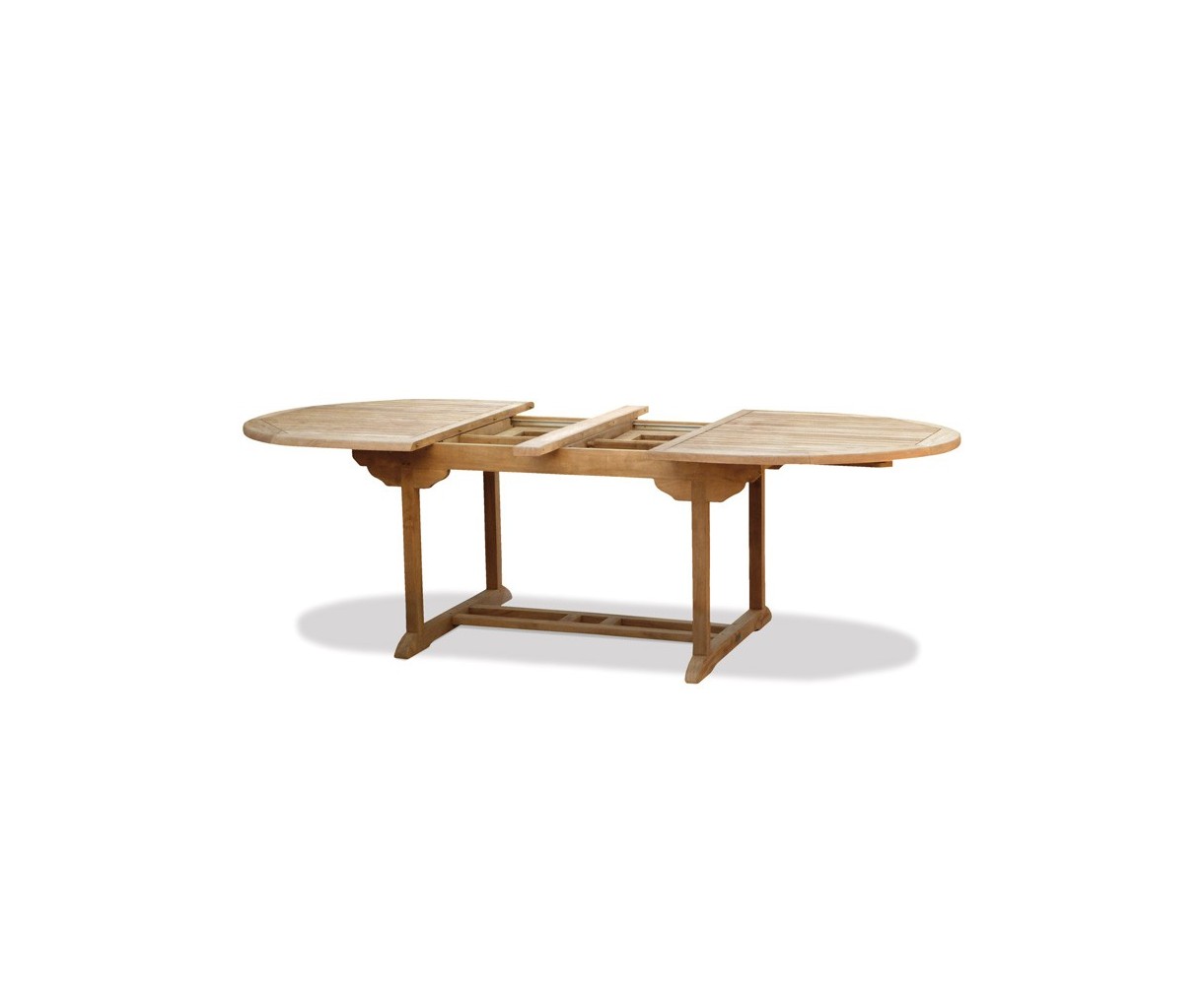Brompton Teak Double-Leaf Extending Outdoor Table - 180-240cm