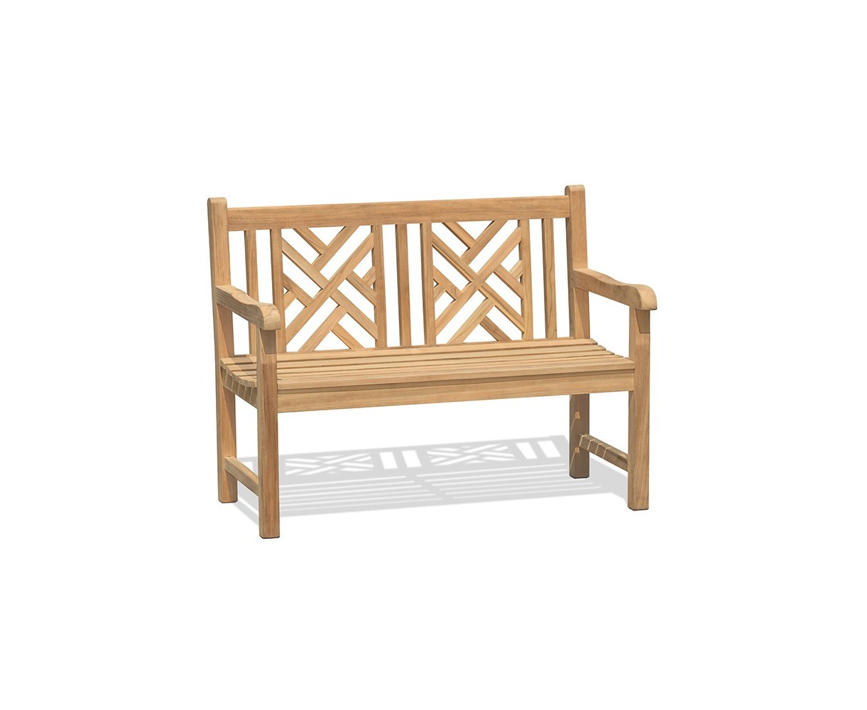 Princeton Teak 4ft Garden Bench | Lattice Garden Bench