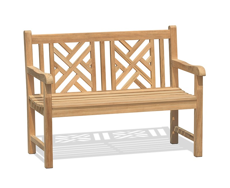 Princeton Teak 4ft Garden Bench | Lattice Garden Bench