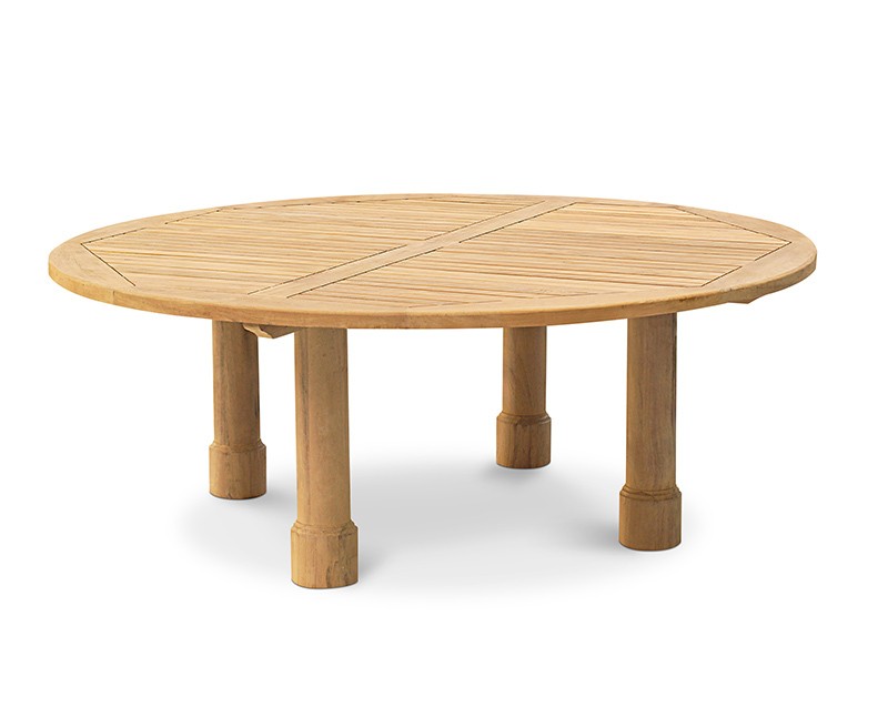 Titan Teak Circular Garden Table, Round Legs - 2m