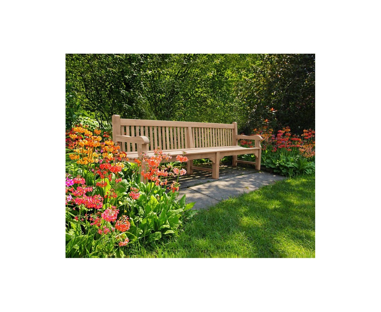 Balmoral Park Bench - Large Teak Bench 3m