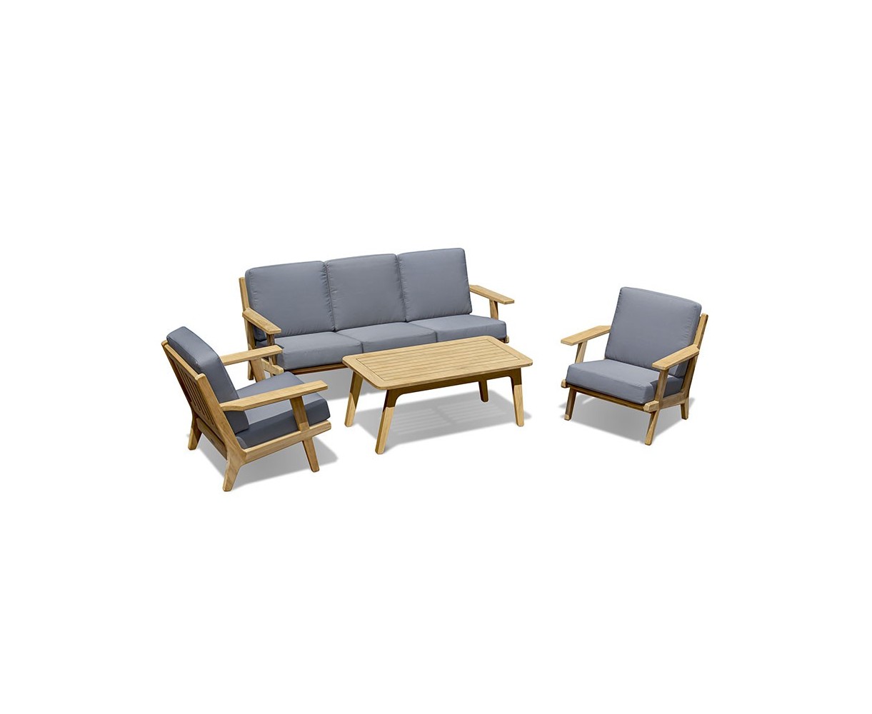 Eero Mid Century Deep Seated Teak Garden Furniture Set 5 Seater