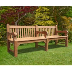 Balmoral Teak 8ft Outdoor Park Bench - 2.4m