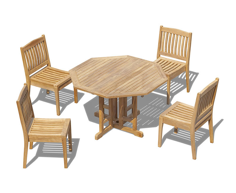 Berrington Octagonal 4 Seater Table and Dining Chair Set - Corido