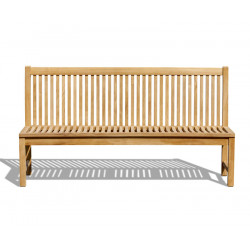 Canterbury Dining Bench Seat with back, Teak – 1.8m, Armless