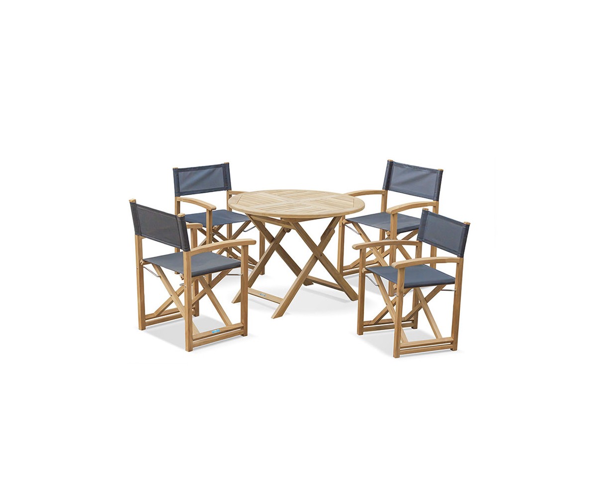 Suffolk 1m Table with 4 Director's Chairs
