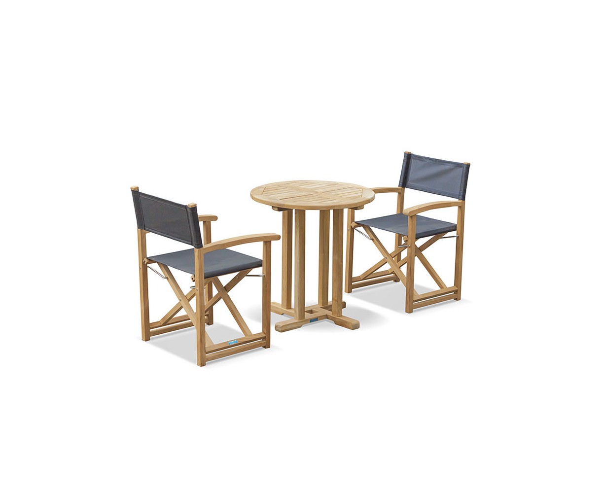 Canfield 70cm Table with 2 Director's Chairs