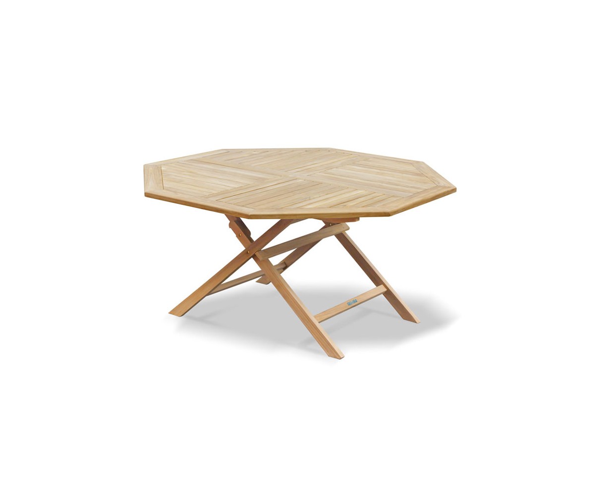Suffolk 5ft Teak Folding Outdoor Octagonal Table - 150cm