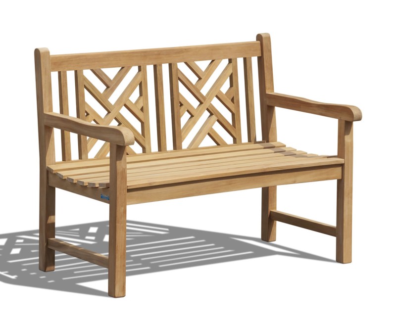 Princeton Teak 4ft Garden Bench | Lattice Garden Bench