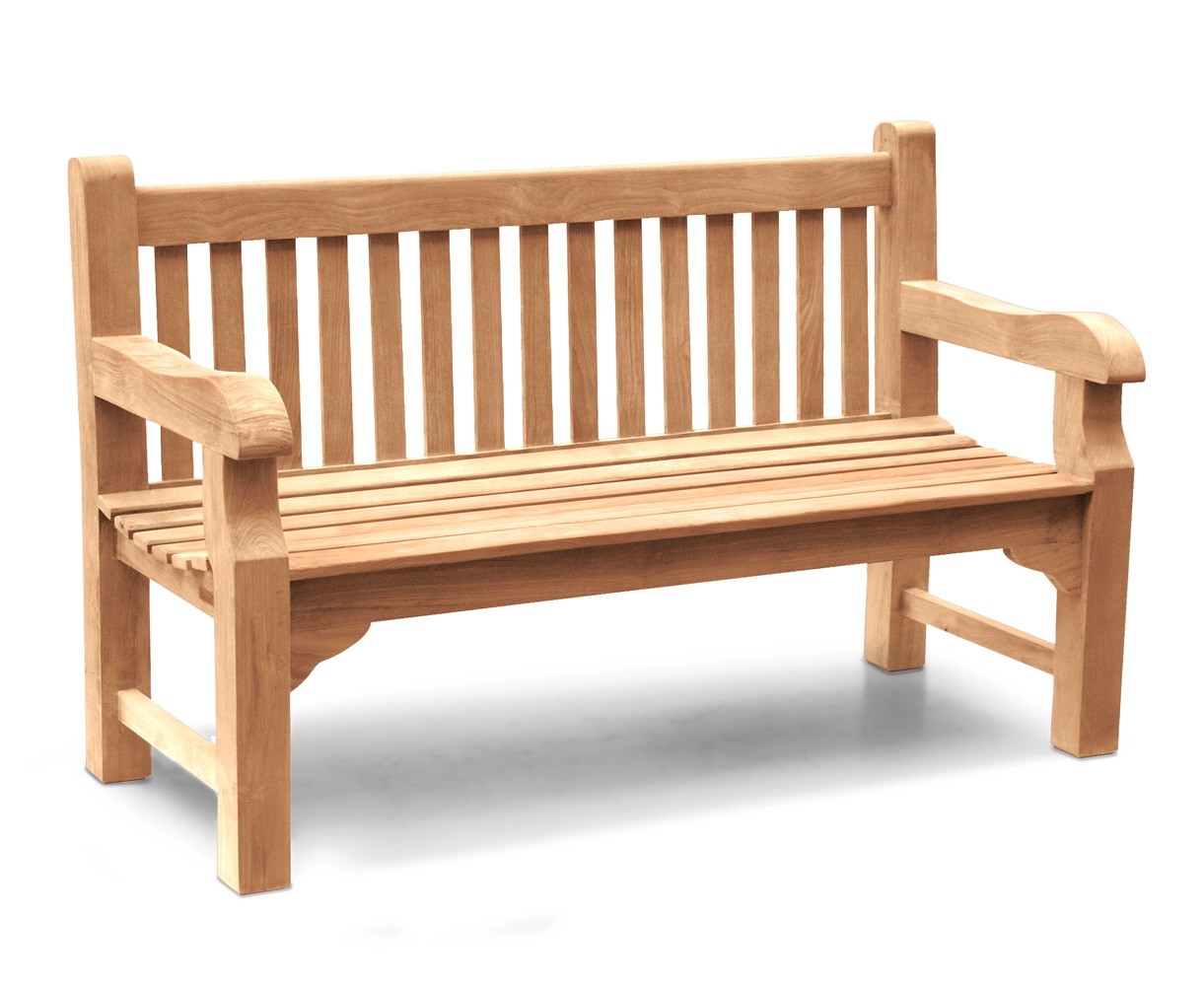 Balmoral 5ft Teak Park - Street Bench | Heavy Duty Garden Bench