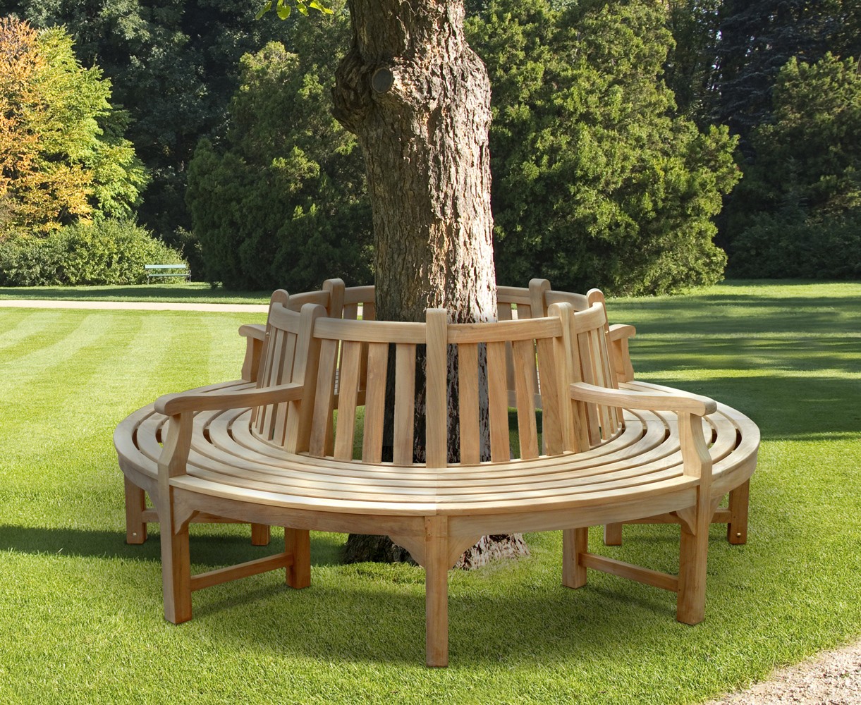 Round Benches | Teak Circular Tree Bench | Half Tree Bench