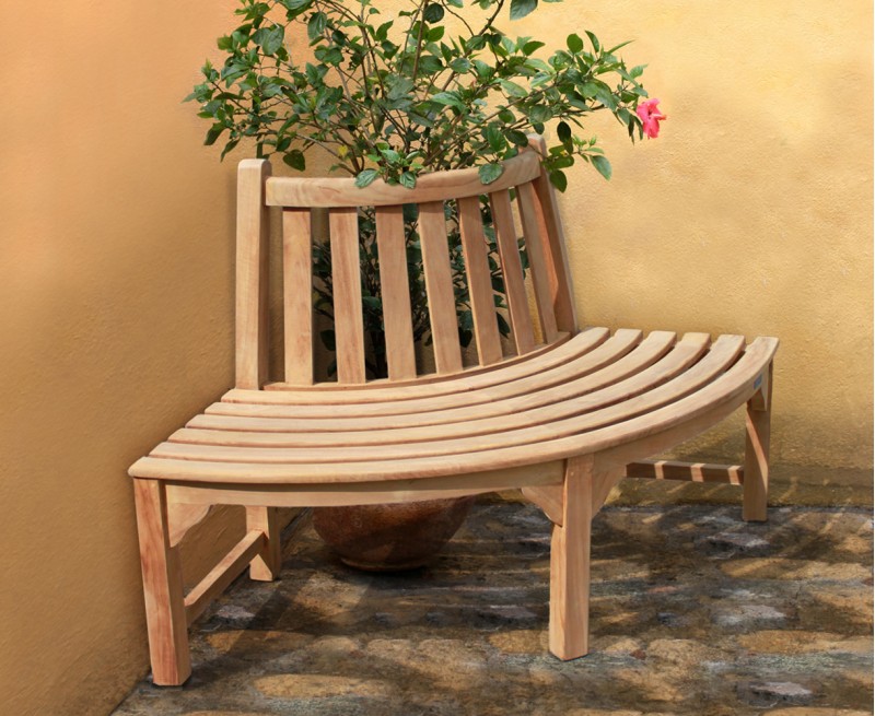 Teak Quarter 1/4 Tree Seat Bench | Wooden Tree Seat