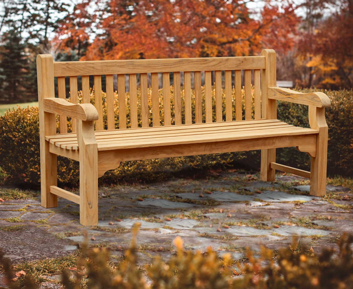 Balmoral Park Bench 6ft Teak Street Bench - 1.8m