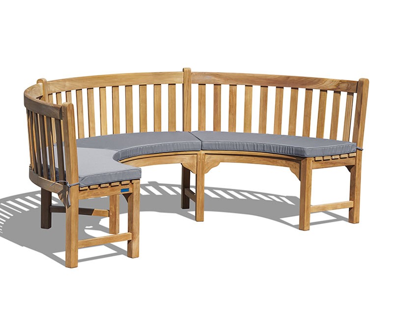 Henley Teak Curved Garden Bench | Semi Circle Bench