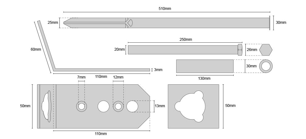 Ground Anchor, Bench Anchor, Soft Ground incl installation Tools