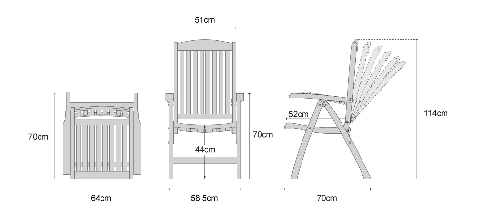 Cheltenham Teak Garden Reclining Chair